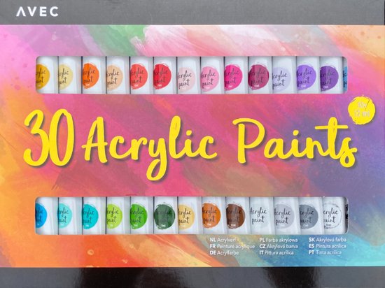 Avec - Acrylverf set - Acrylic Paints - 30 stuks - Acryl verf - Verf ...