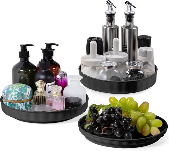 Keukenorganizer, draaibaar, 3 stuks, draaiplateau, kruidenrek, draaibaar, 360 graden... | bol