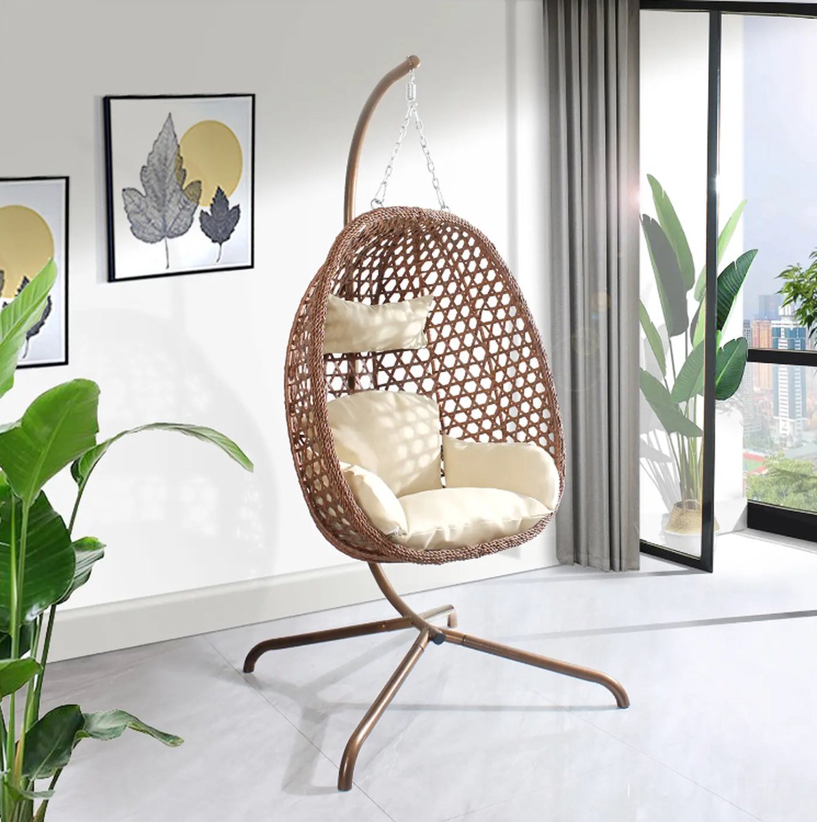 Toosterk XL Schommelstoel opvouwbaar Dubbele Ring Balkon Binnenplaats ...