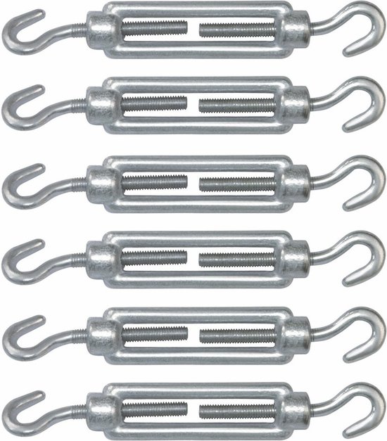 AMIG Spanschroeven/draadspanner met haak/haak - 6x - 11cm - verzinkt ...