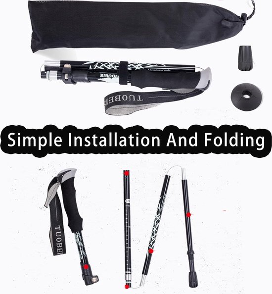 Wandelstokken van aluminium, opvouwbaar, voor heren, Nordic Walking ...