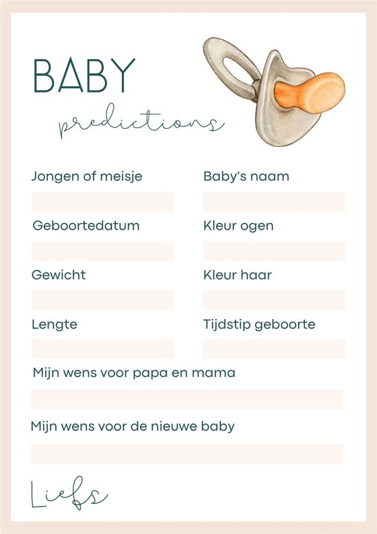 Babyshower spellen - Babyshower invulkaarten - Baby - Spellen - Zwanger ...