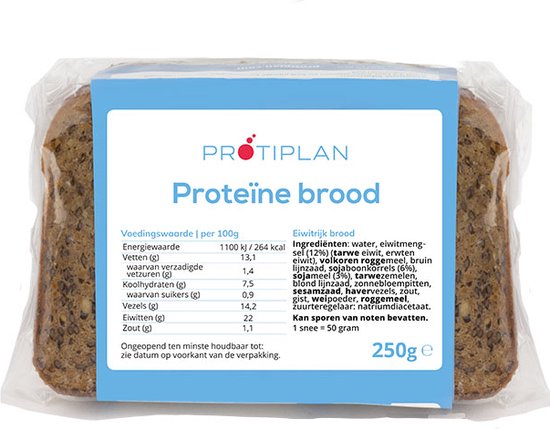 Protiplan | Proteïne Brood | Meerzaden Bruinbrood | 27 stuks | 27 x 250 ...