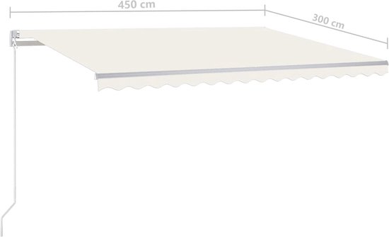 vidaXL Luifel automatisch uittrekbaar 450x300 cm crèmekleurig ...