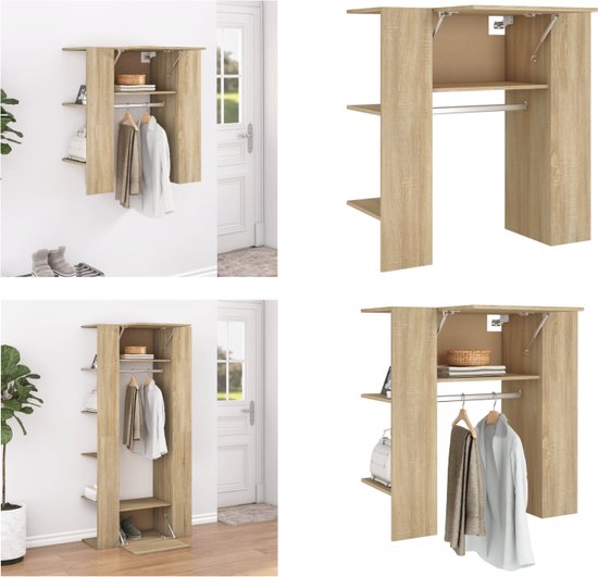 vidaXL Halmeubel 97-5x37x99 cm bewerkt hout sonoma eiken - Gangkast ...
