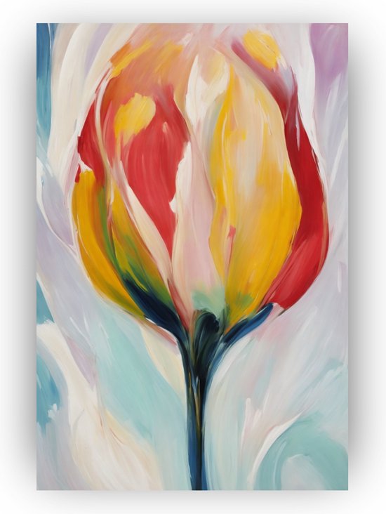 Tulp moderne kunst poster - Tulp poster - Wanddecoratie modern - Moderne posters -... | bol