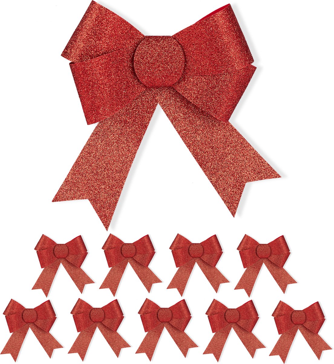 Relaxdays strik - set van 10 - grote cadeau strik - glitter strik ...