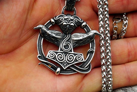 [Two Ravens] Viking Ketting - Thor's Hamer met Raven - Thor Hamer ...