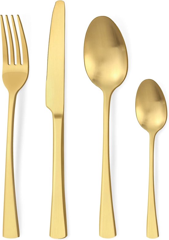 Bestekset voor 6 personen, 24-delig, roestvrijstalen bestekset, mat ...