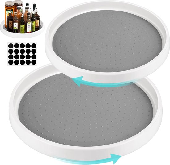 2 stuks draaiplateau keuken, draaiplateau kruidenrek 360°, draaiplateau organizer,... | bol
