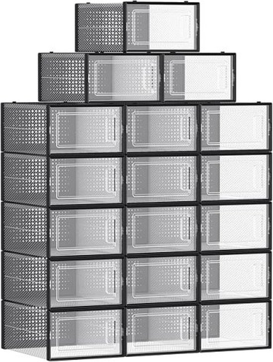 Schoenendozen Set van 18 schoen opbergdozen Schoen Organizer Plastic ...