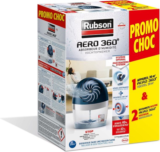 Rubson Toestel AERO 360 20m² + 1 extra neutrale tab 450 g Box | bol