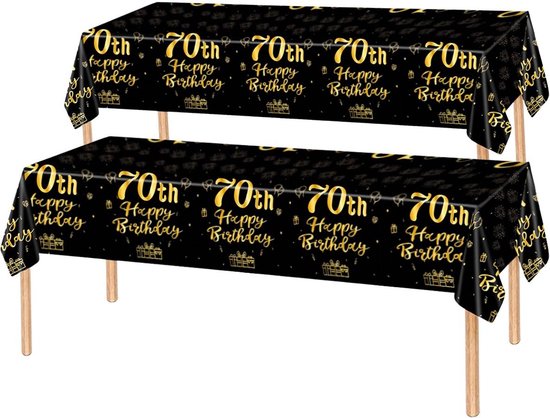2x Tafelkleed Laken 70 Jaar Verjaardag Versiering Tafeldecoratie Feest ...