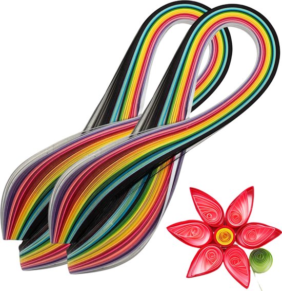 Filigraan papier 24 kleuren - Smalle Quilling stroken 3MM x 54CM - 240 ...