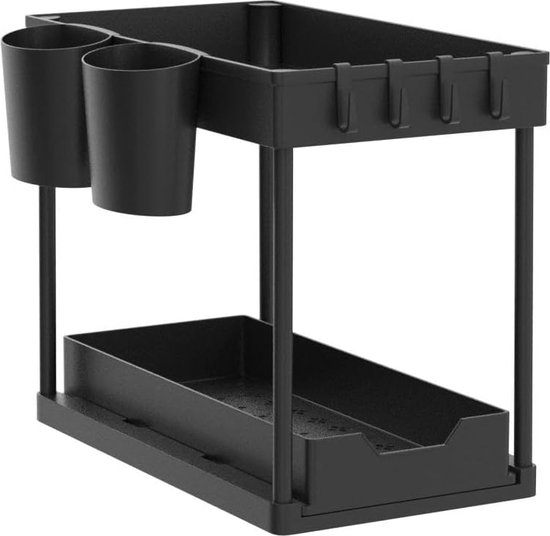 Opbergsysteem voor onder de gootsteen met 2 niveaus, uittrekbare ...