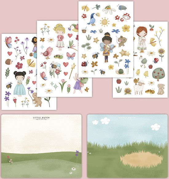 Little Dutch raamstickers Rosa & Friends, niet permanente verplaatsbare ...