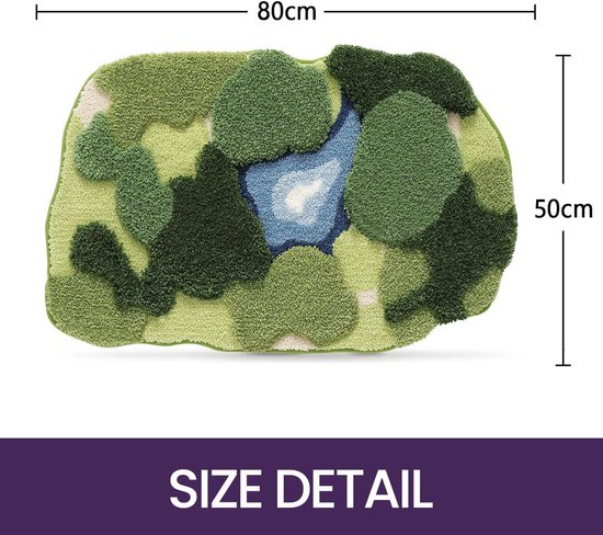 Badkamermat 50 x 80 cm dikke zachte en super absorberende groene badmat ...