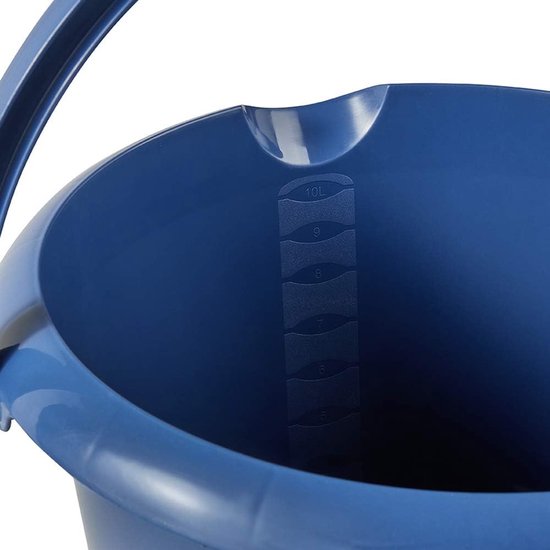 Blauwe emmer met geïntegreerde meetschaal en ergonomisch handvat 10L | bol