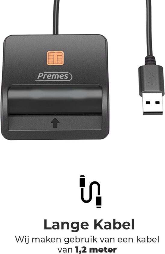 Premes - eID Kaartlezer - USB A - identiteitskaartlezer - België ...