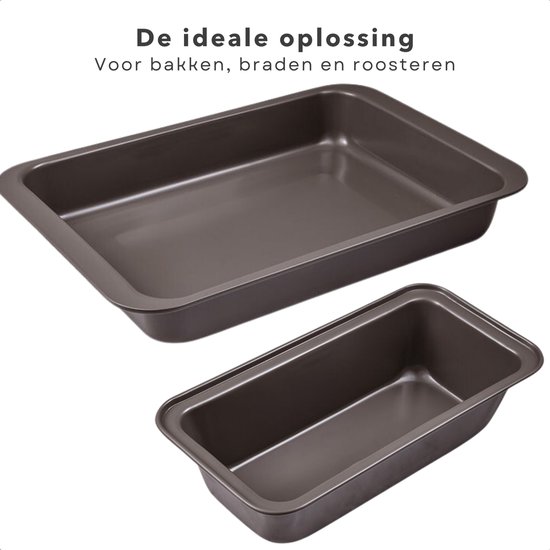 Cheqo® Bakvorm & Braadslee Set - Ovenschotel - Braadslede - 2 delig ...