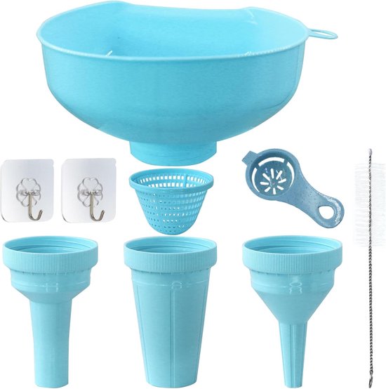 Trechter keuken, 4-in-1 multifunctionele trechter met zeefset ...