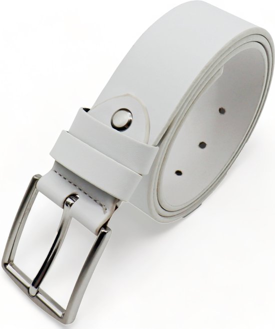 Riem wit - Riem Heren - Riem Dames - Leren riem - Brede riem - Leer ...
