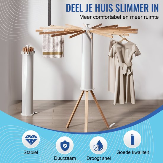 JRpassion | Trendy droogtoren | Wasrek | Inklapbaar | Hout | Droogrek ...