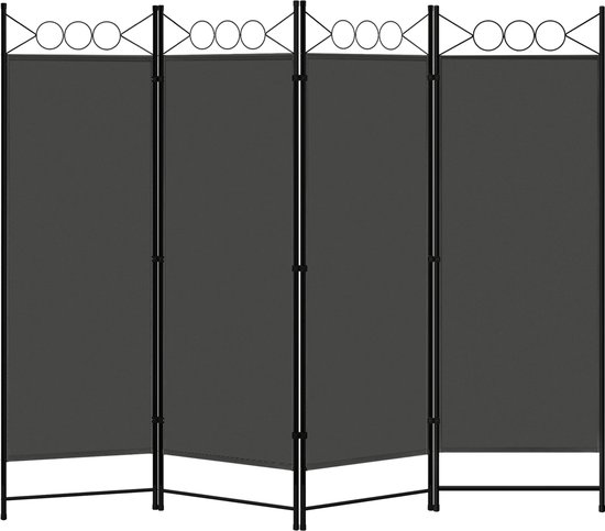 Kamerscherm - Tijdelijke afscheiding voor kamer - 4 panelen - Grijs | bol
