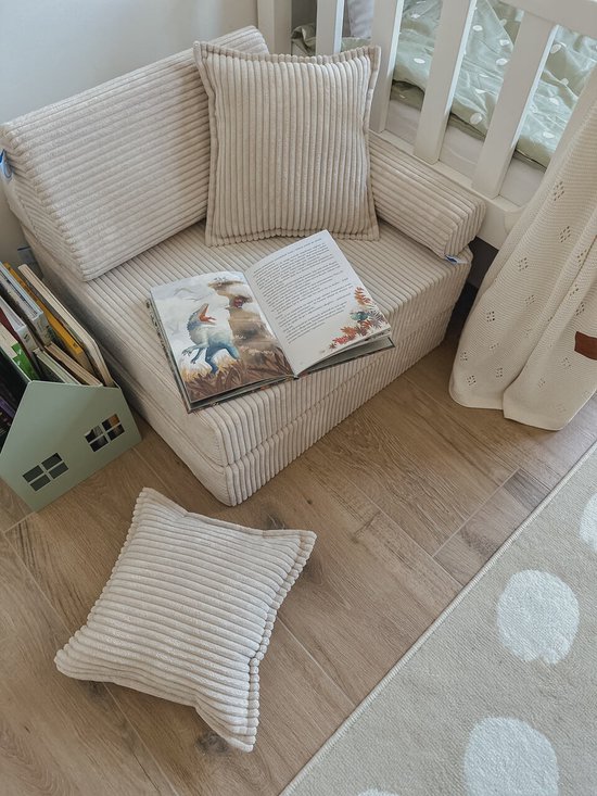 Mini Modulaire bank - Speelsofa- Rib velvet - Sand Standaard | bol