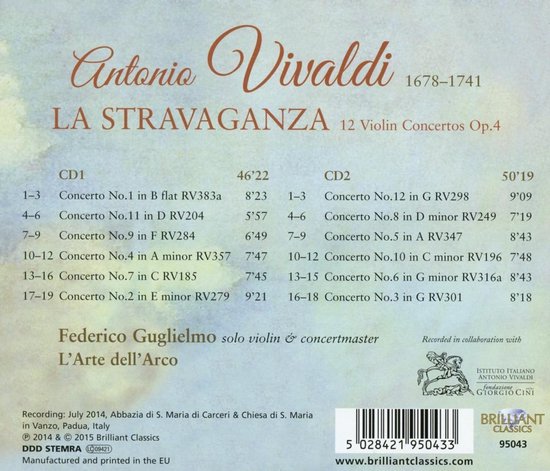 Vivaldi - La Stravaganza Op.4, L'Arte Dell'Arco | CD (album) | Muziek ...