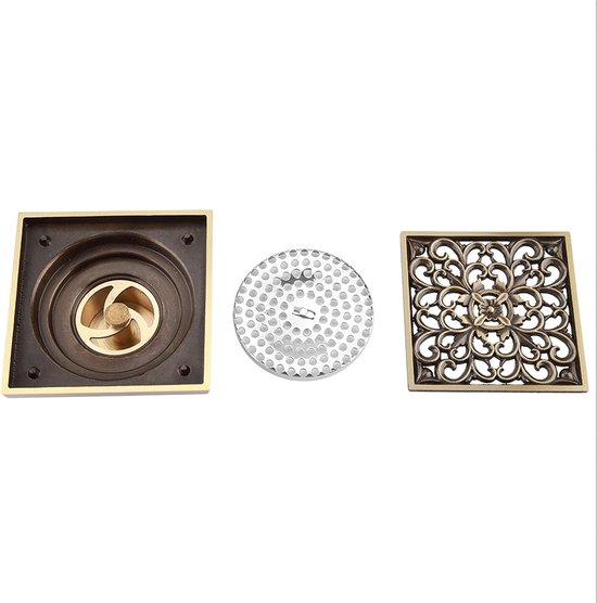 Afvoerputje, 10 cm badkamer douche afvoerputje antiek koper afvoerzeef ...