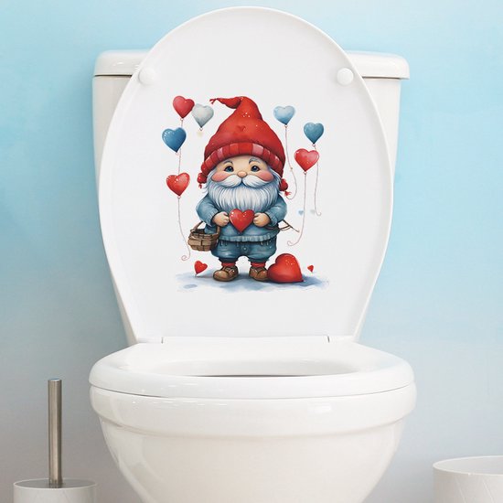 Muurstickers kabouter - rode kabouter - grappige kabouter - wc sticker ...