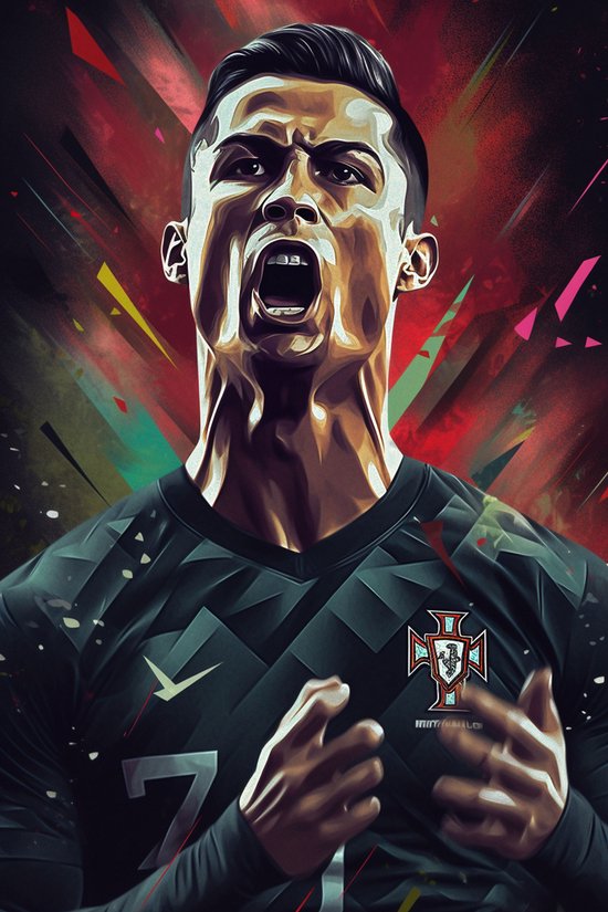 Nzuri Poster Ronaldo aan het juichen - Voetbal - Abstract - Kunst ...