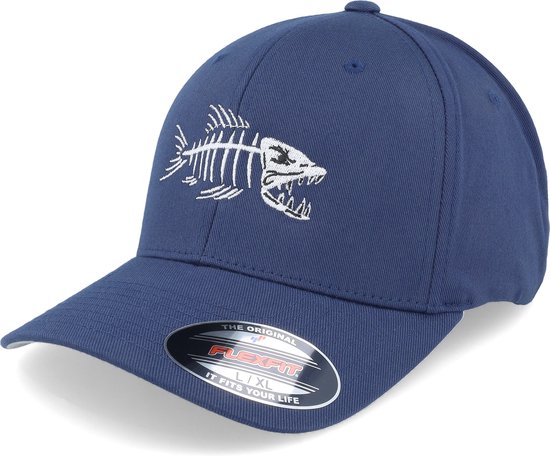 Hatstore- Fish Bones Navy Flexfit - Skillfish Cap | bol