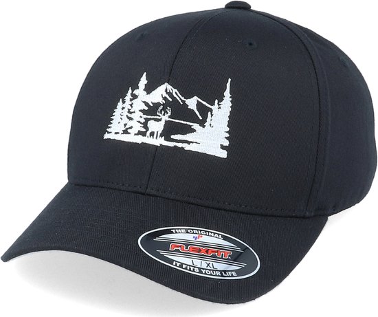 Hatstore- Buck Nature Silhouette Black Flexfit - Wild Spirit Cap | bol