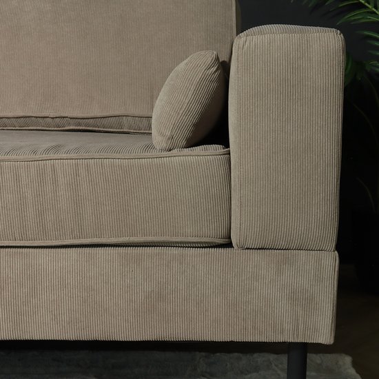 Hoekbank design Darsiono 280cm bank taupe ribstof loungebank zowel ...