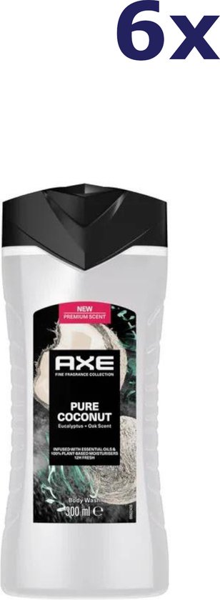 6x Axe Pure Coconut Douchegel 300ml | bol