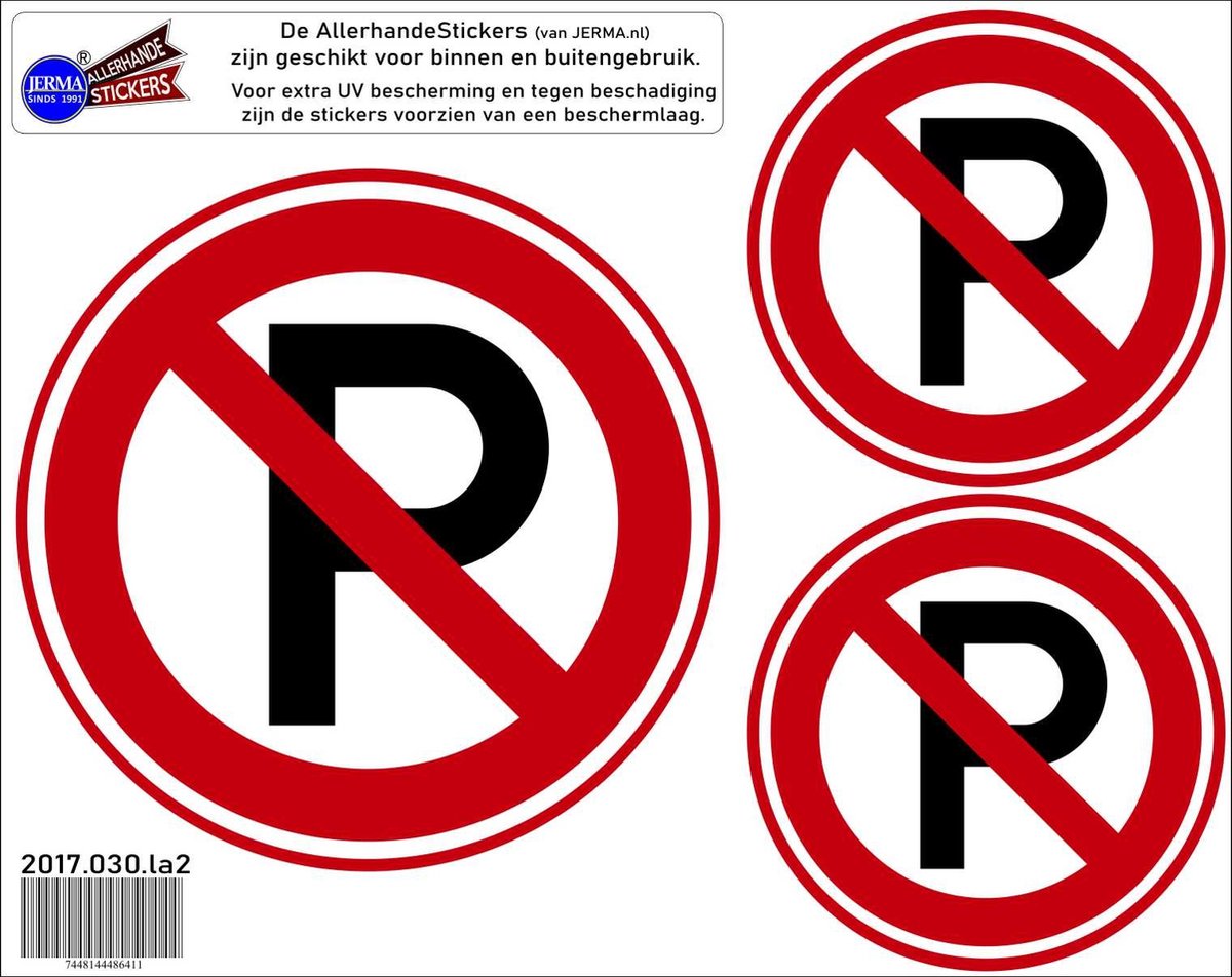 Sticker verboden te parkeren sticker set van 3 stuks | bol.com