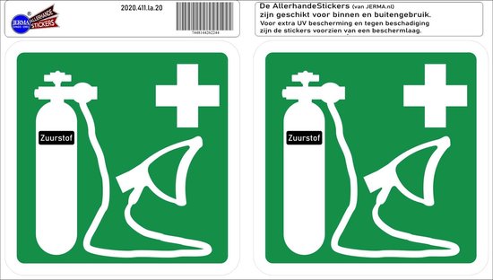 Zuurstoffles hier aanwezig sticker set. | bol.com