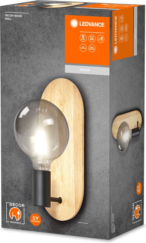 Ledvance LED Armatuur E27 | Decor Wood Wall E27 | bol