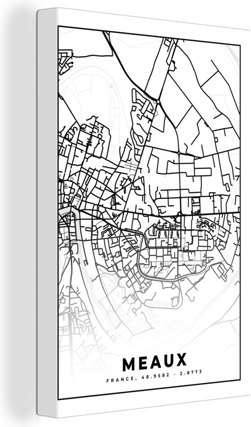 Toile Peinture Plan de Ville - Meaux - Plan d'Etage - Carte - France ...