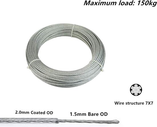 HOMPER 30 m kabel reling kit/tuin draad/Espalier draad kit/draad hek ...