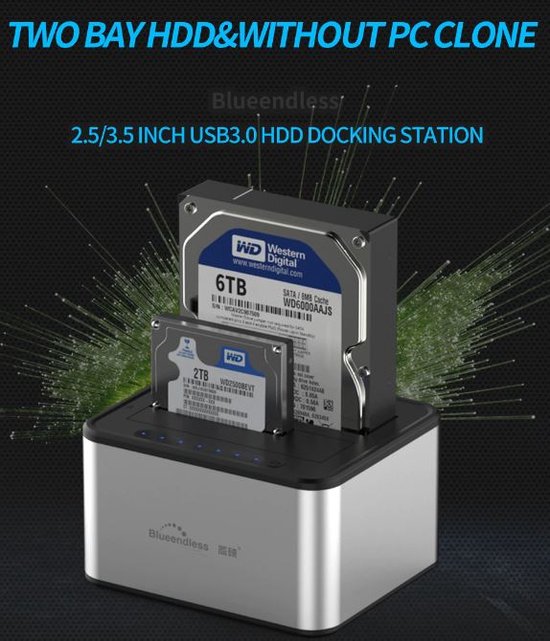 SSD / HDD copy + docking station 2 x SATA | bol