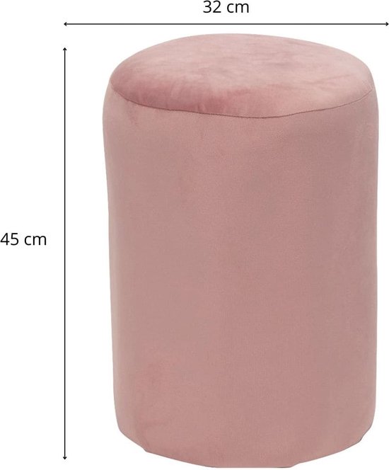 Velvet Poef Kira Roze | Rond | Voetenbankje | Zitbank | Modern & Luxe ...