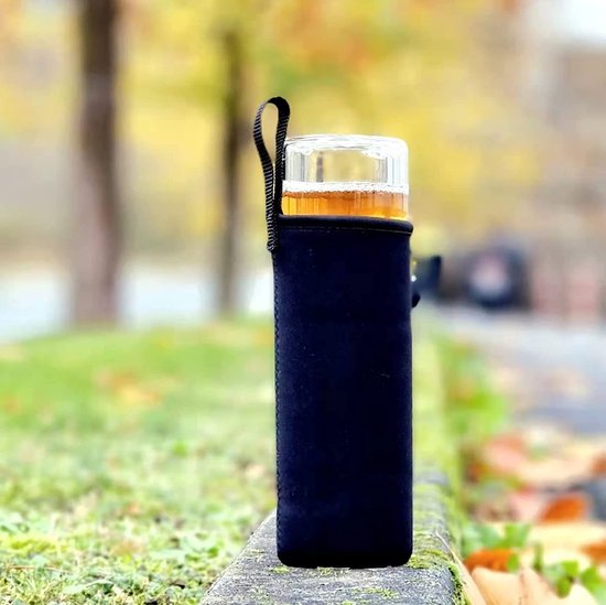 Tea Create Teaker 238 ml met hoes, theefles met zeef, dubbelwandig voor ...