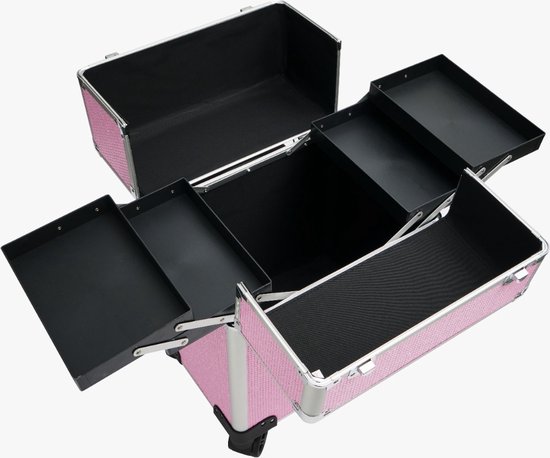 2 in 1 Beautykoffer - 2 Delig / Trolley - gemaakt van Aluminium - van ...