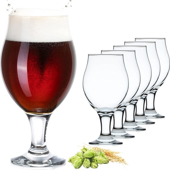 Bier Tulpen Bierglazen Set 6 Stuks 500ml (max. 560ml) Bier Mokken Glas Draaibare... | bol