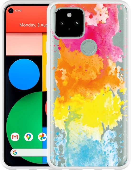 Google Pixel 5 Hoesje Color Splatters - Designed by Cazy | bol.com