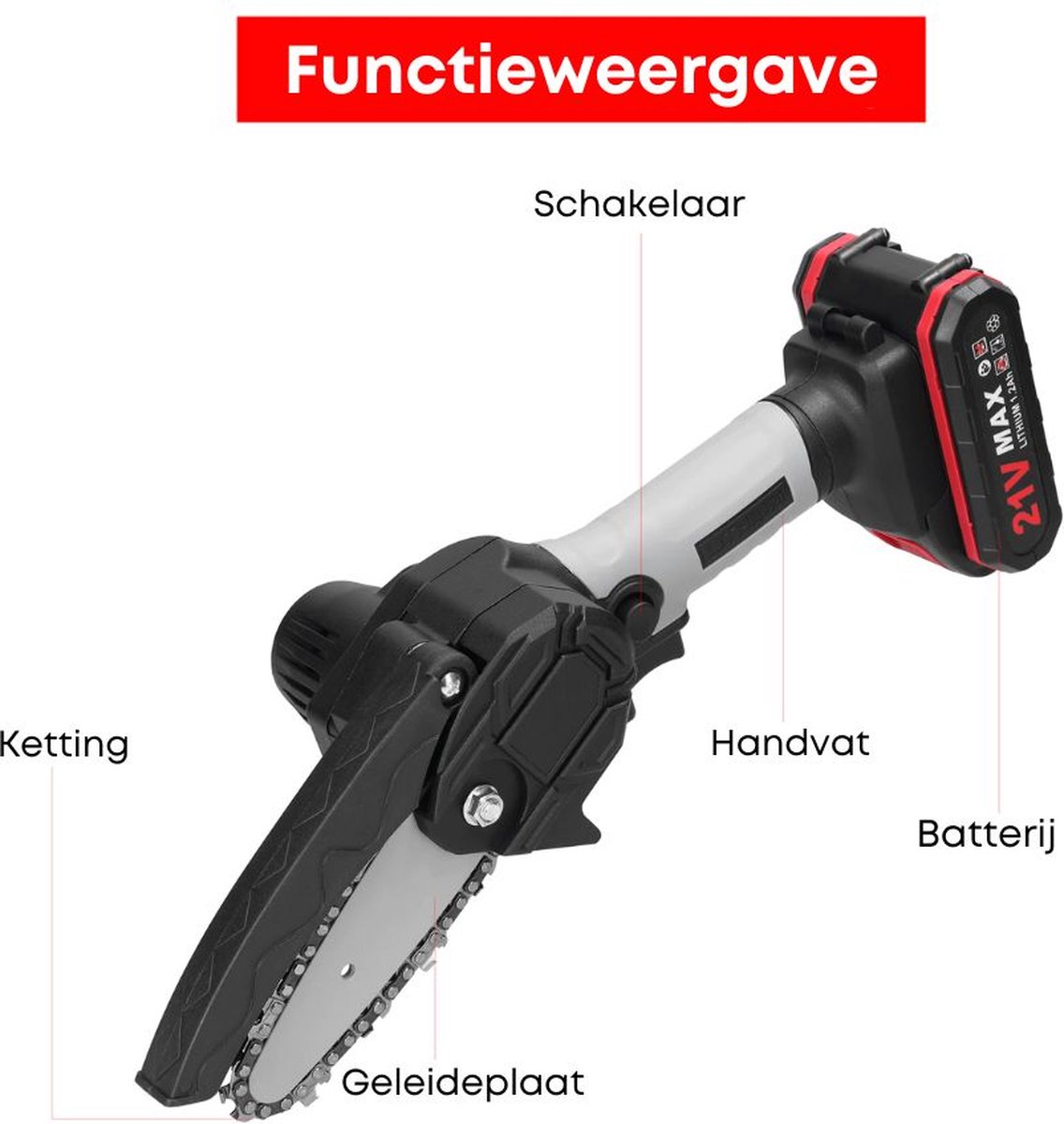 21V Portable Mini Electric Pruning Saw | Draadloze zaag | Elektrische ...
