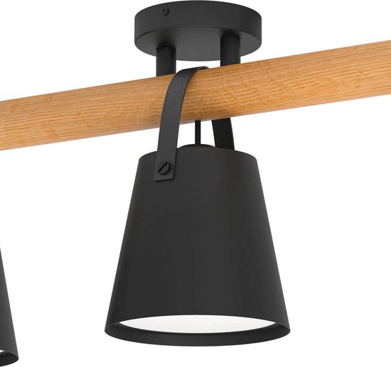 EGLO Boyle Plafondlamp - E27 - 78 cm - Zwart/Bruin/Wit | bol